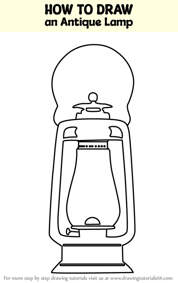 How to Draw an Antique Lamp (Everyday Objects) Step by Step ...