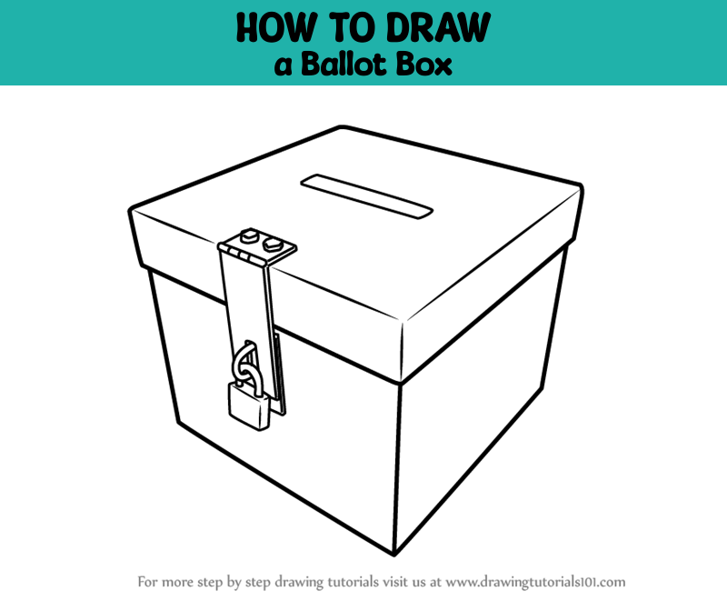 How to Draw a Ballot Box (Everyday Objects) Step by Step | DrawingTutorials101.com