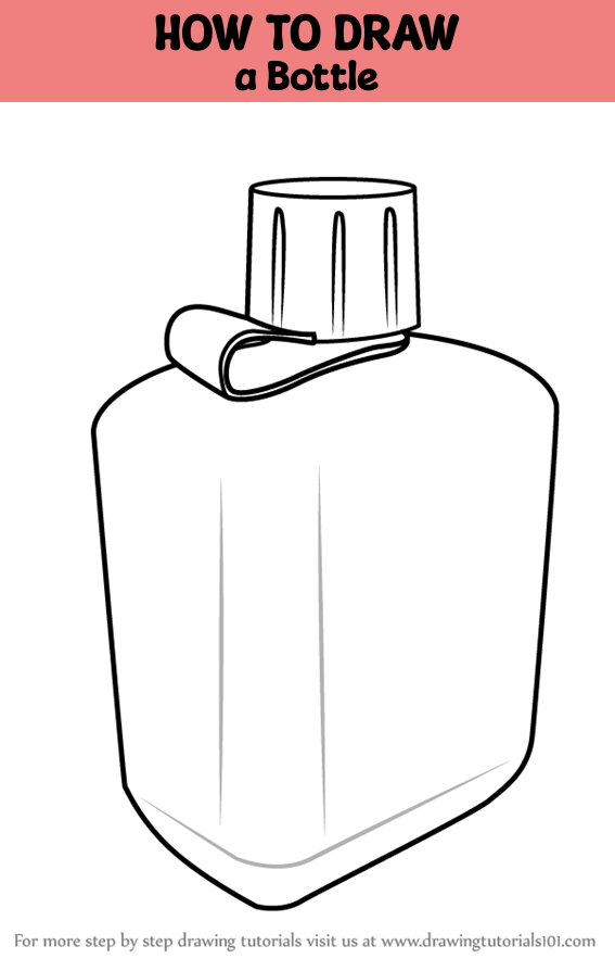 How to Draw a Bottle (Everyday Objects) Step by Step | DrawingTutorials101.com