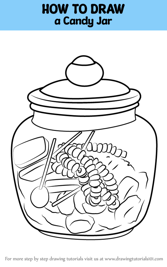 How to Draw a Candy Jar (Everyday Objects) Step by Step ...