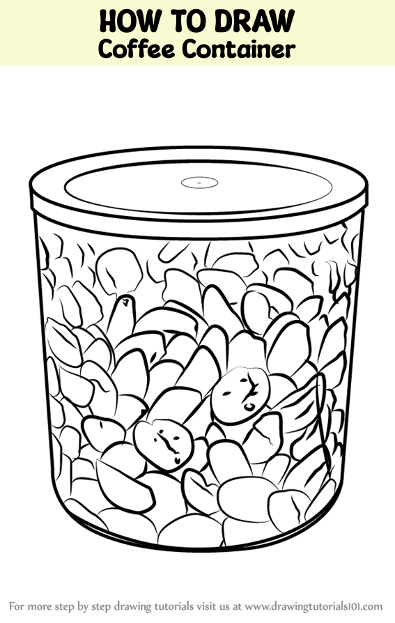 How to Draw Coffee Container (Everyday Objects) Step by Step ...