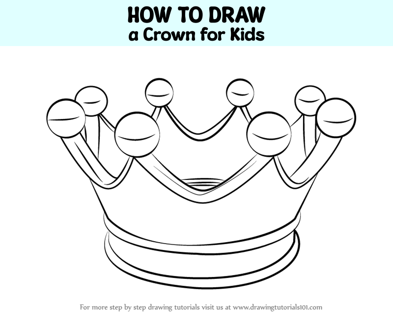 How to Draw a Crown for Kids (Everyday Objects) Step by Step ...