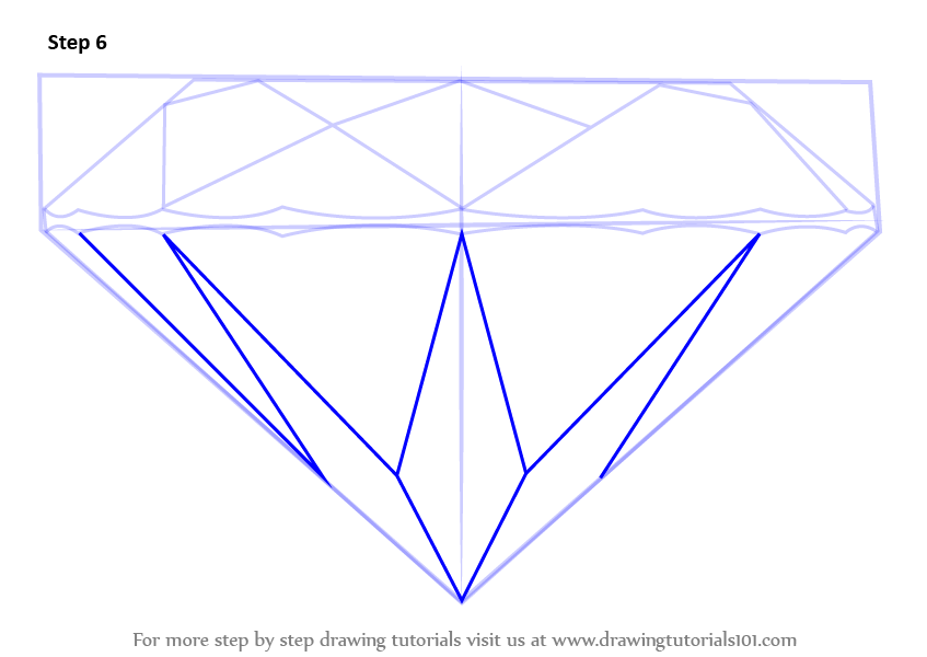 How to Draw a Diamond (Everyday Objects) Step by Step | DrawingTutorials101.com