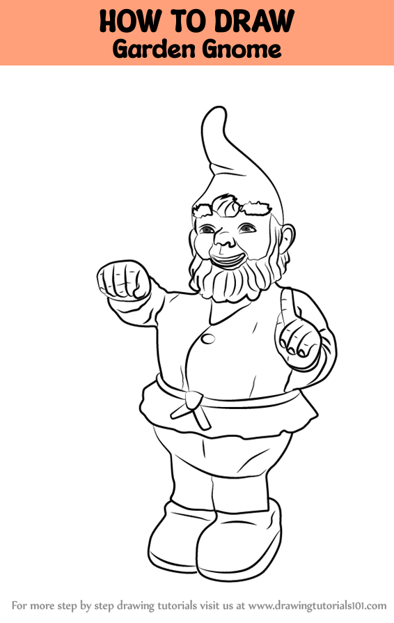 How to Draw Garden Gnome (Everyday Objects) Step by Step ...