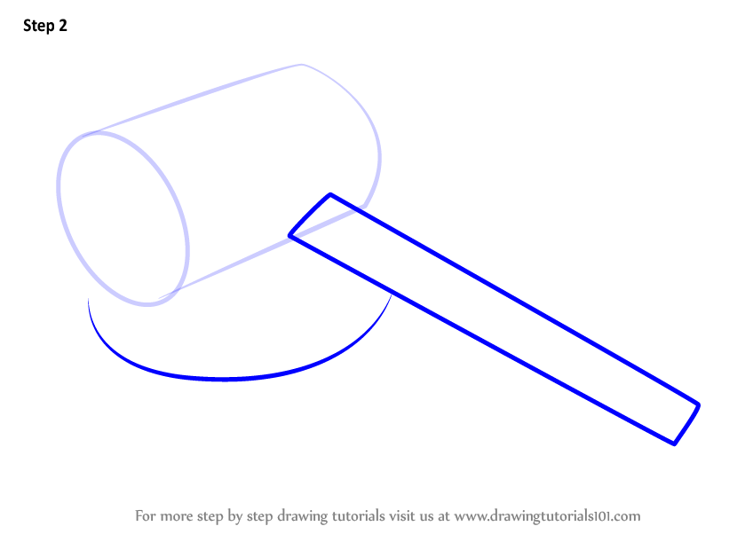 How to Draw a Gavel (Everyday Objects) Step by Step | DrawingTutorials101.com