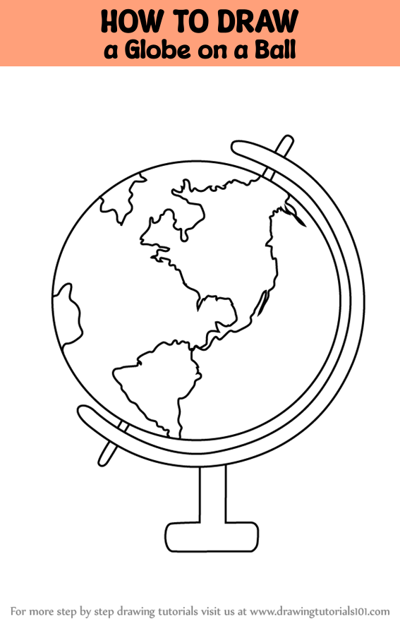 How to Draw a Globe on a Ball (Everyday Objects) Step by Step ...