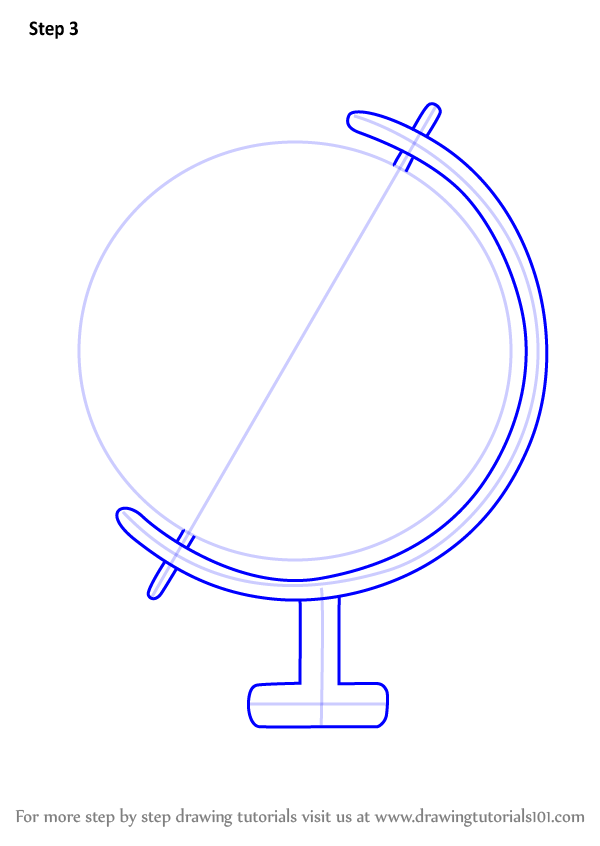 How to Draw a Globe on a Ball (Everyday Objects) Step by Step ...