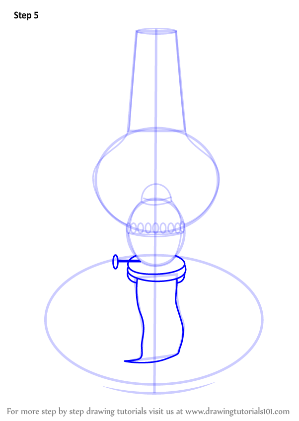 How to Draw Kerosene Lamp (Everyday Objects) Step by Step ...