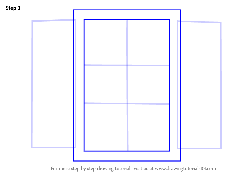 How to Draw Open Window (Everyday Objects) Step by Step ...