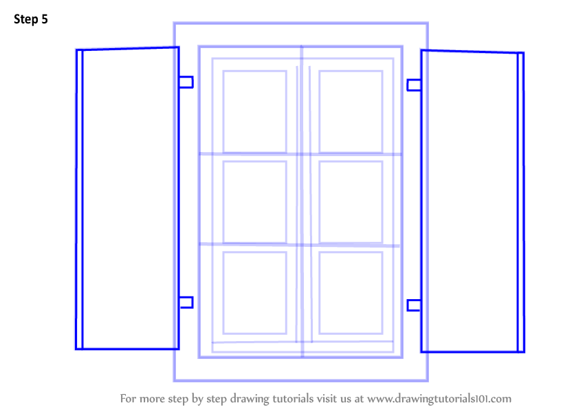 How to Draw Open Window (Everyday Objects) Step by Step ...