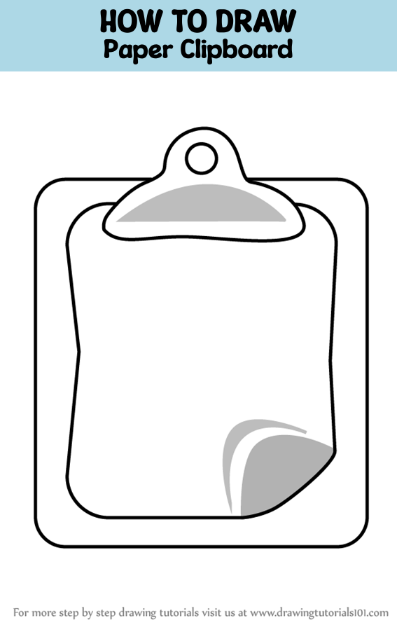 How to Draw Paper Clipboard (Everyday Objects) Step by Step | DrawingTutorials101.com