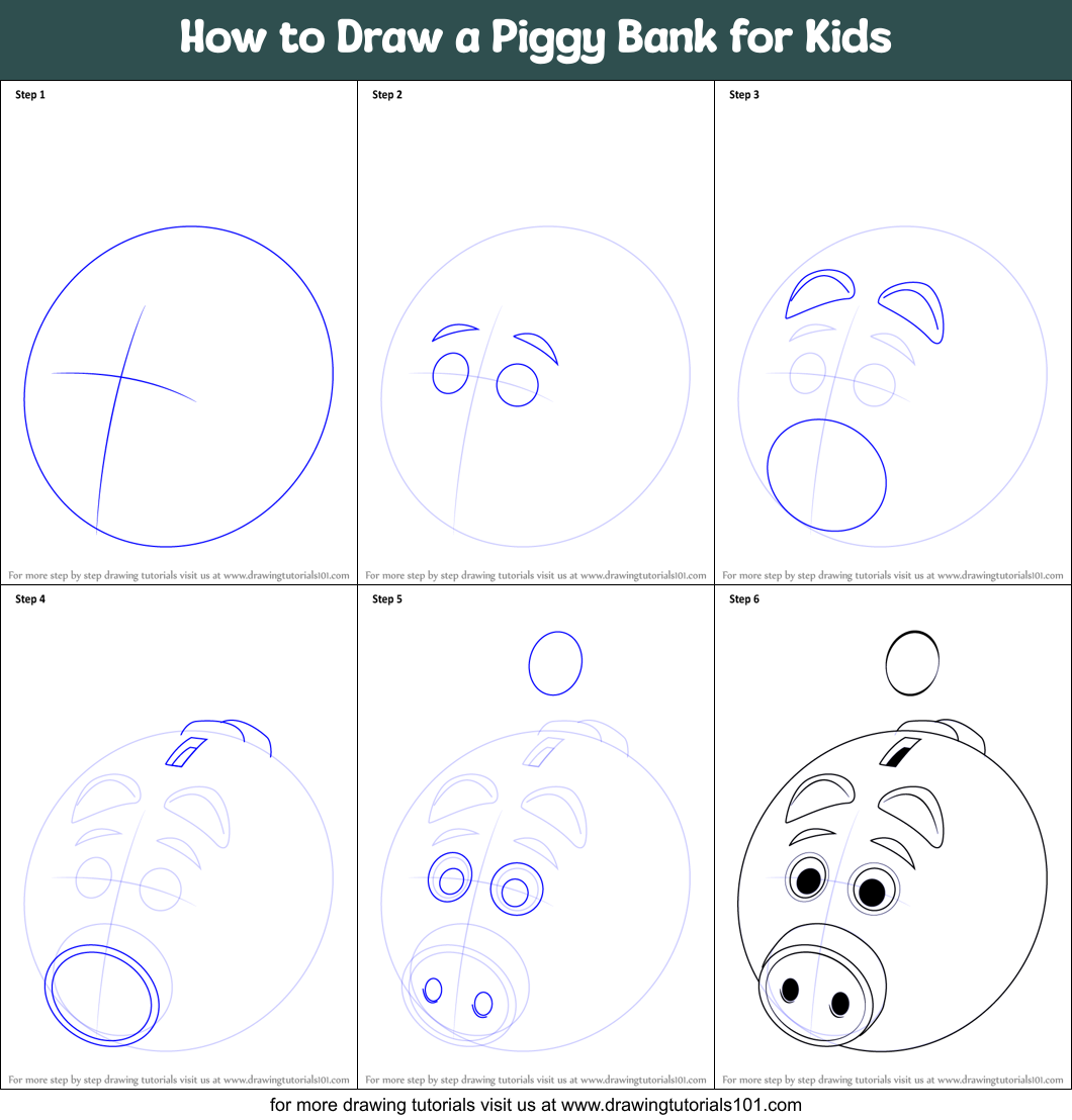 How To Draw A Piggy Bank For Kids Printable Step By Step Drawing Sheet How To Draw A Piggy Bank For Kids Printable Step By Step Drawing Sheet