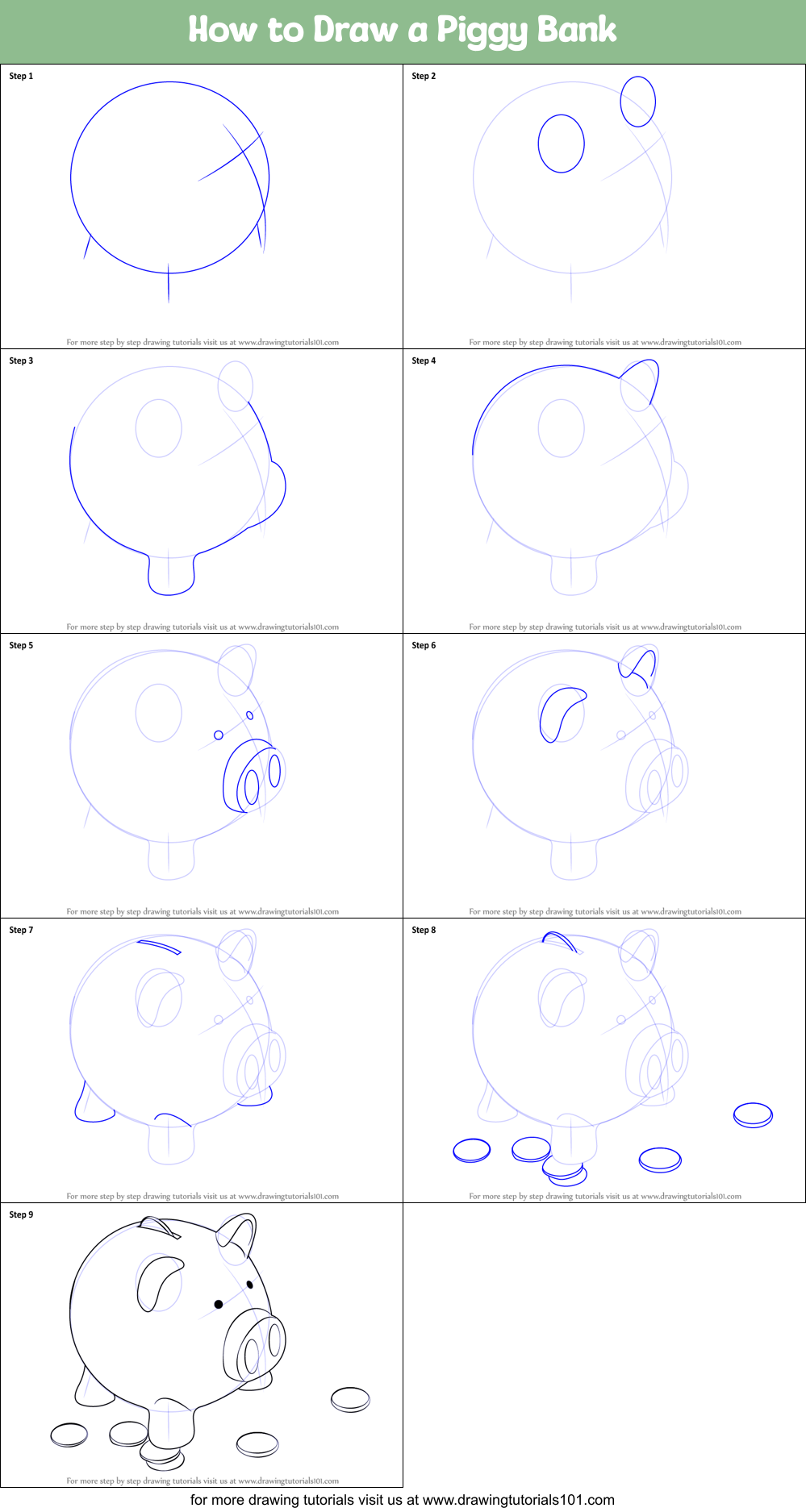 How To Draw A Piggy Bank Everyday Objects Step By Step How To Draw A Piggy Bank Everyday Objects Step By Step