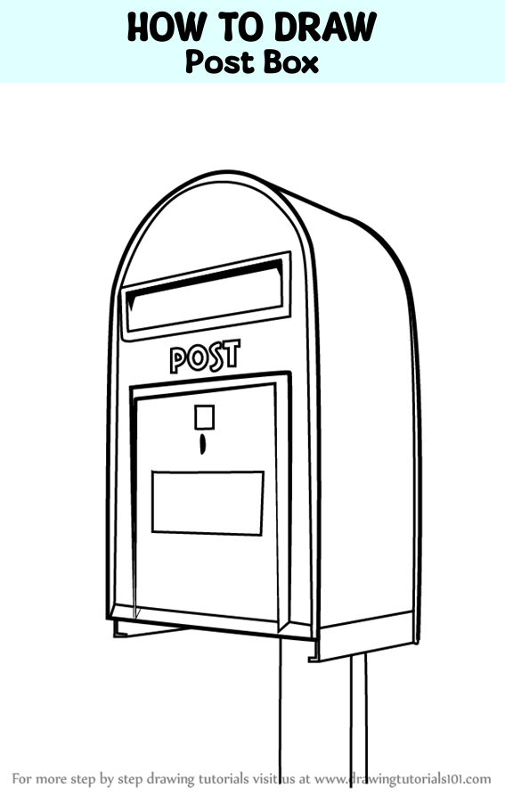 How to Draw Post Box (Everyday Objects) Step by Step | DrawingTutorials101.com