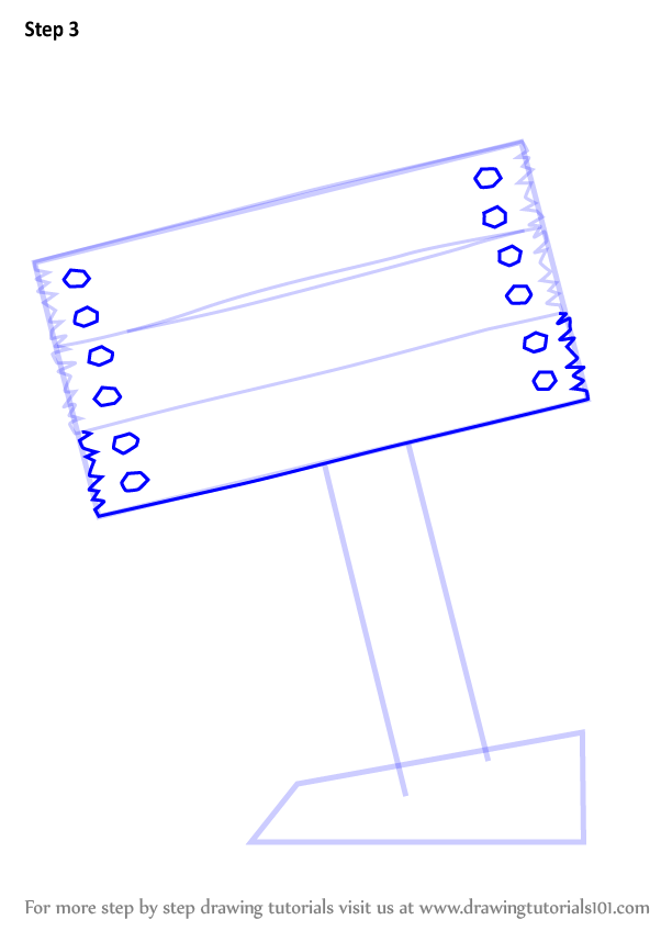 How to Draw a Signpost (Everyday Objects) Step by Step | DrawingTutorials101.com