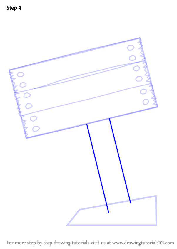 How to Draw a Signpost (Everyday Objects) Step by Step | DrawingTutorials101.com