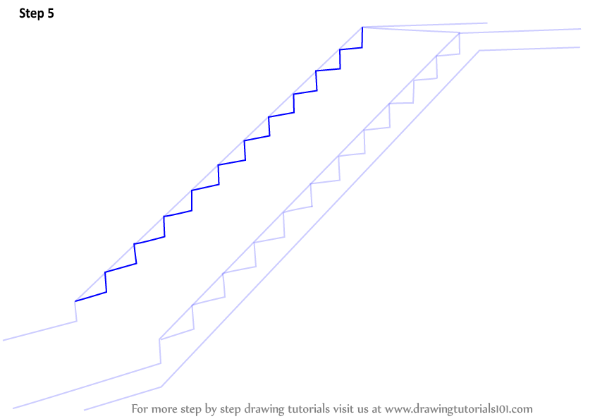 How to Draw Staircase (Everyday Objects) Step by Step ...