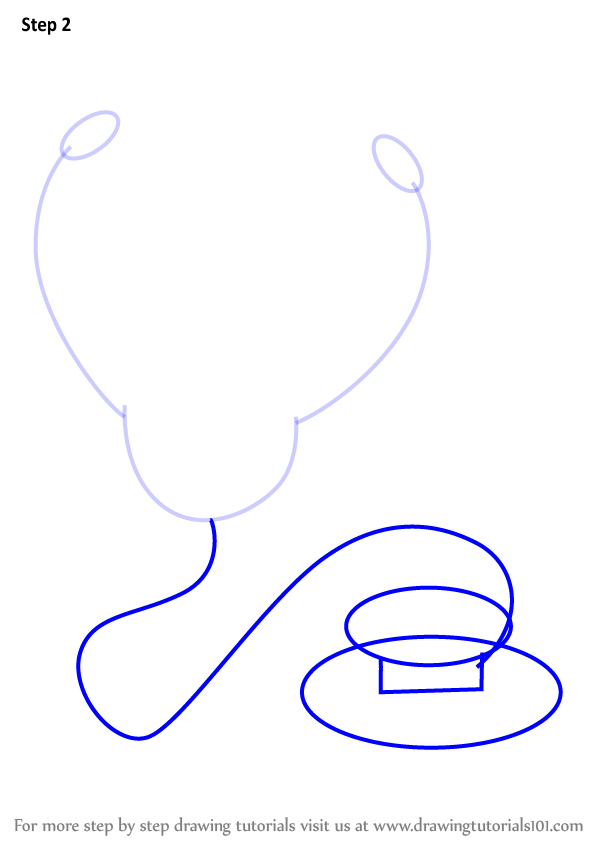 How to Draw Stethoscope (Everyday Objects) Step by Step | DrawingTutorials101.com