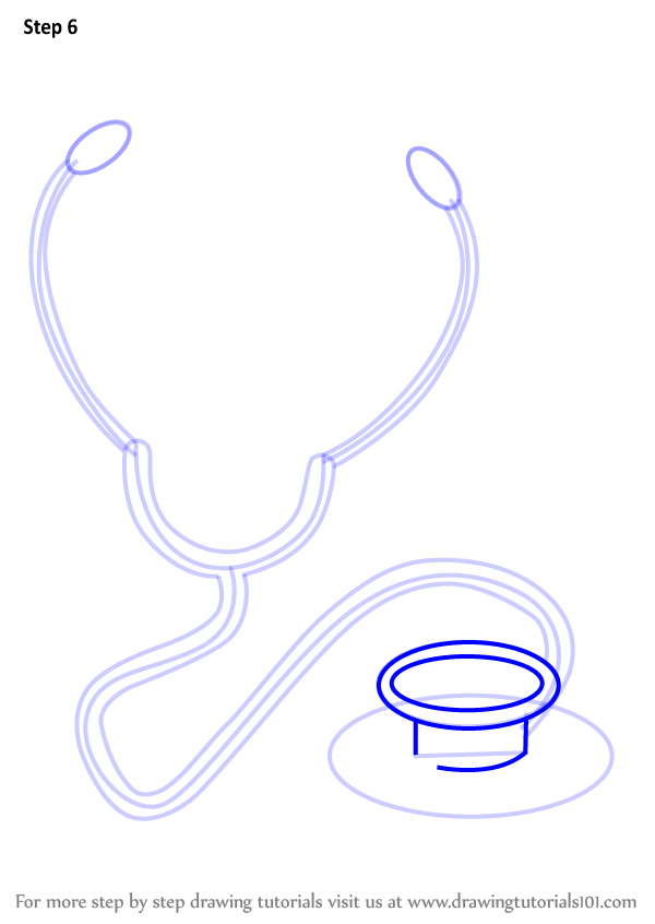 How to Draw Stethoscope (Everyday Objects) Step by Step | DrawingTutorials101.com