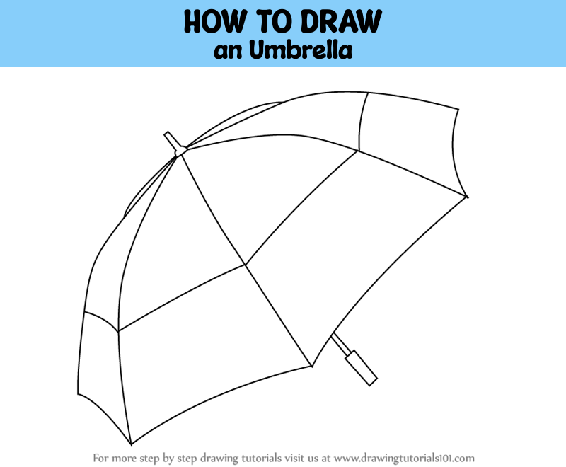 How to Draw an Umbrella (Everyday Objects) Step by Step ...