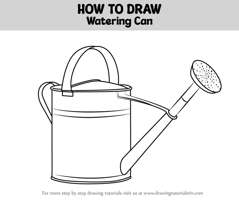 How to Draw Watering Can (Everyday Objects) Step by Step ...