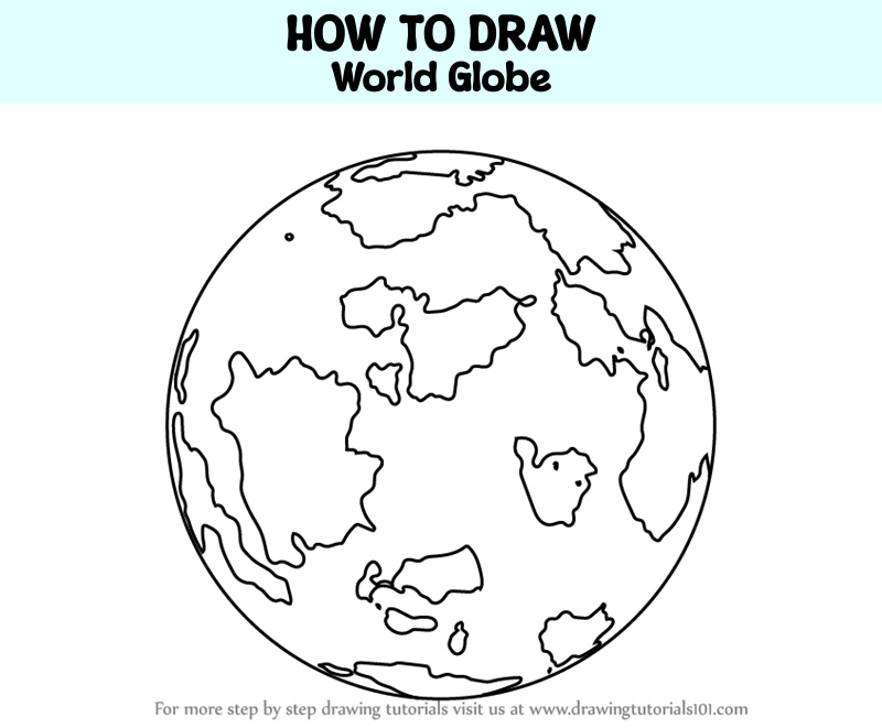 How to Draw World Globe (Everyday Objects) Step by Step ...