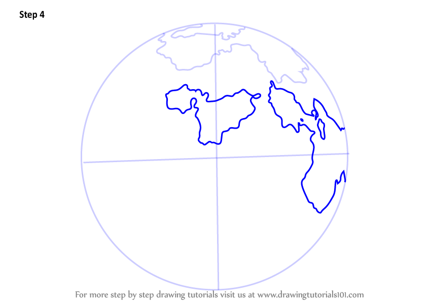 How to Draw World Globe (Everyday Objects) Step by Step ...