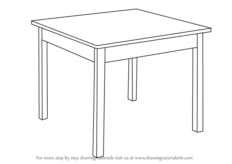 How To Draw A Table Furniture Step By Step DrawingTutorials101