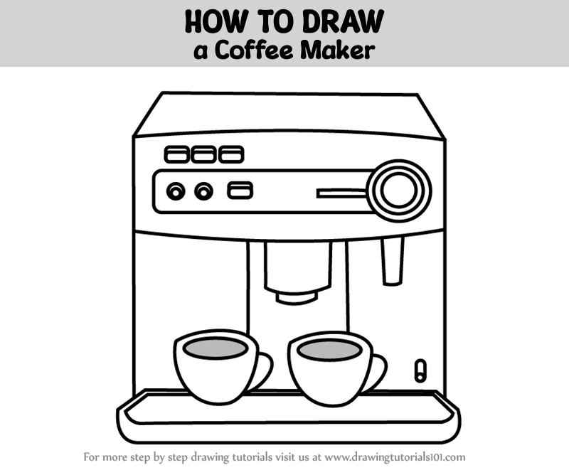 How to Draw a Coffee Maker (Home Appliances) Step by Step ...