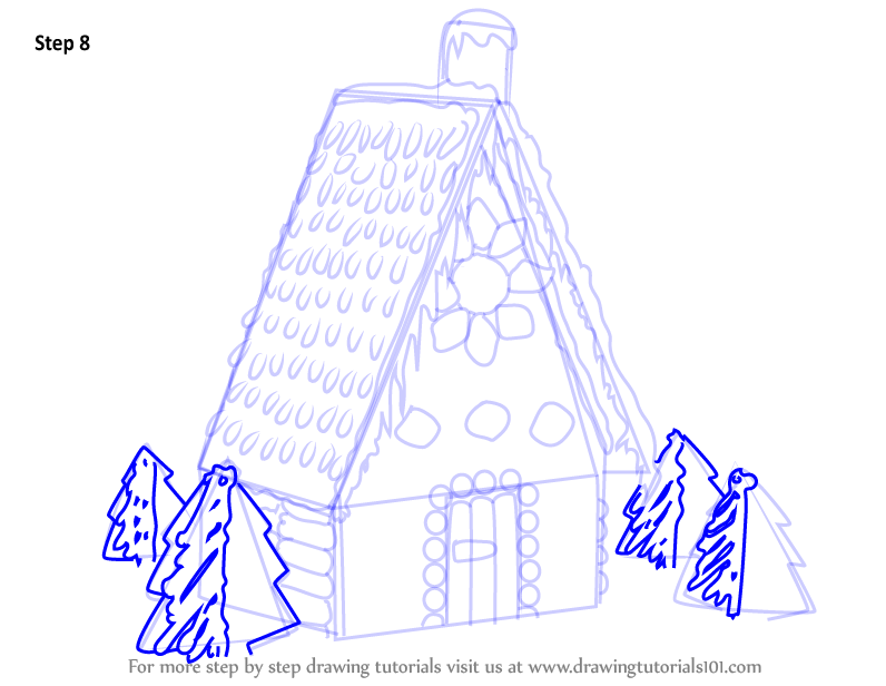How to Draw Gingerbread House (Houses) Step by Step ...