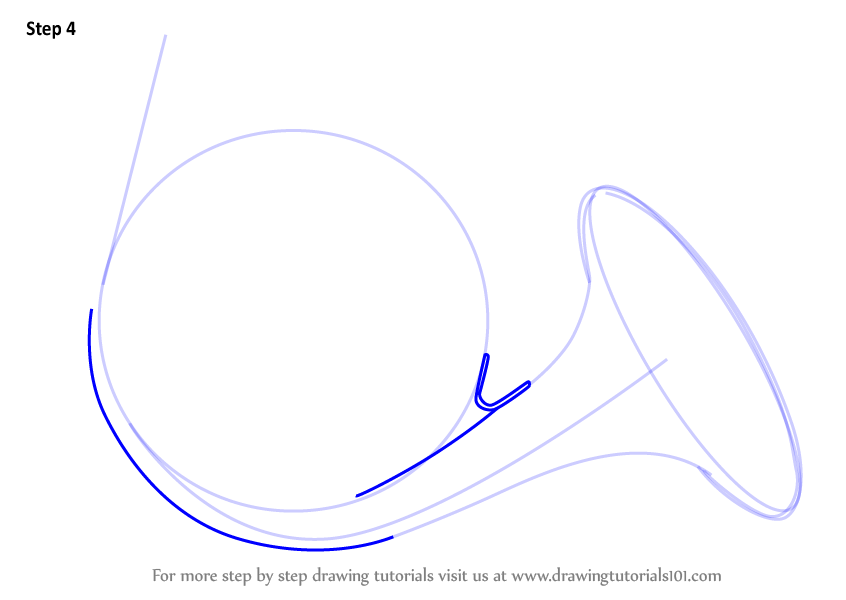 How to Draw a French Horn (Musical Instruments) Step by Step ...