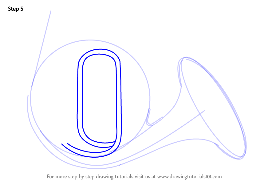 How to Draw a French Horn (Musical Instruments) Step by Step ...