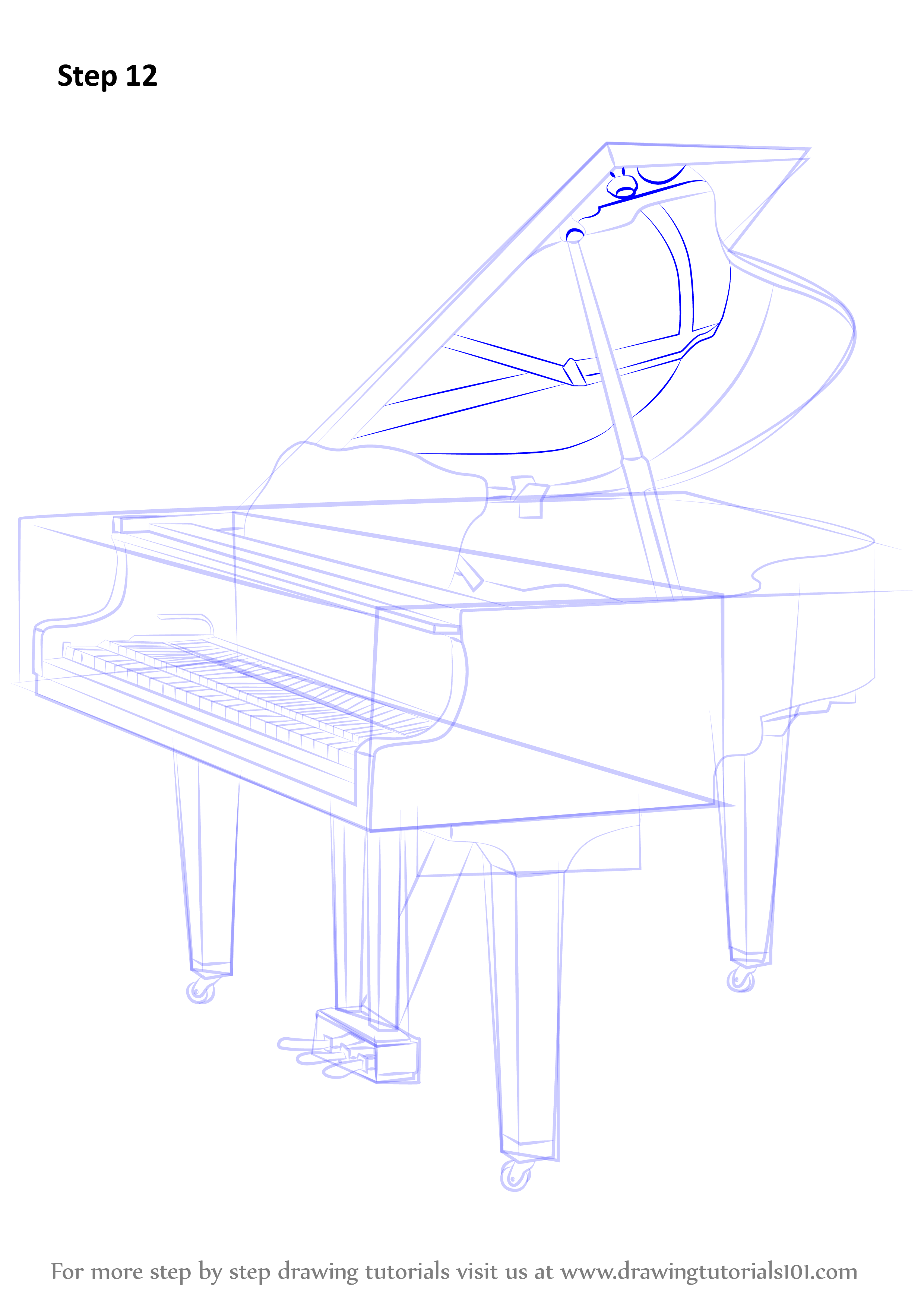 How To Draw A Baby Grand Piano