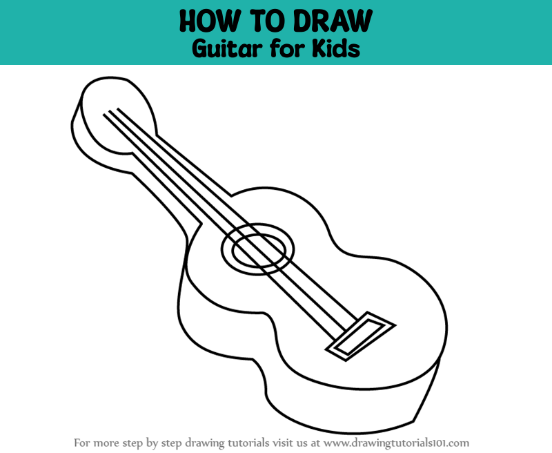 Guitar Drawing For Kids Easy