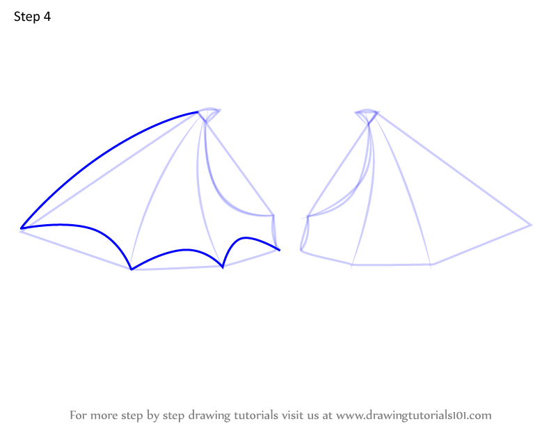 How to Draw Demon Wings (Tattoos) Step by Step | DrawingTutorials101.com