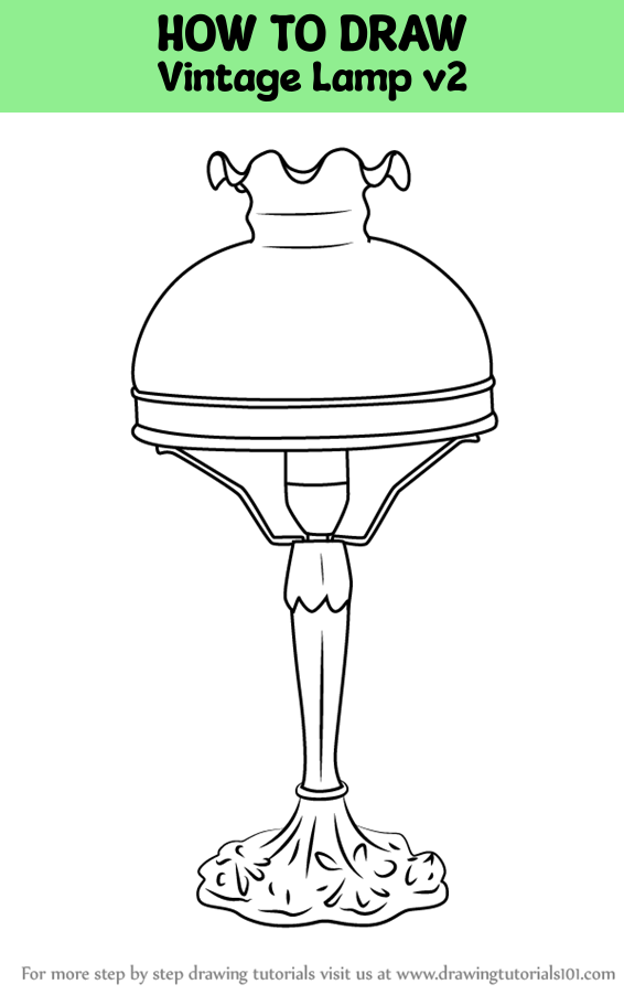 How to Draw Vintage Lamp v2 (Vintage Items) Step by Step ...