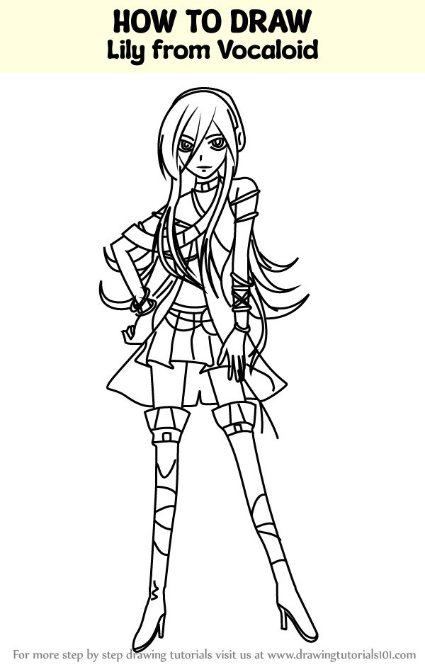 How to Draw Lily from Vocaloid (Vocaloid) Step by Step ...