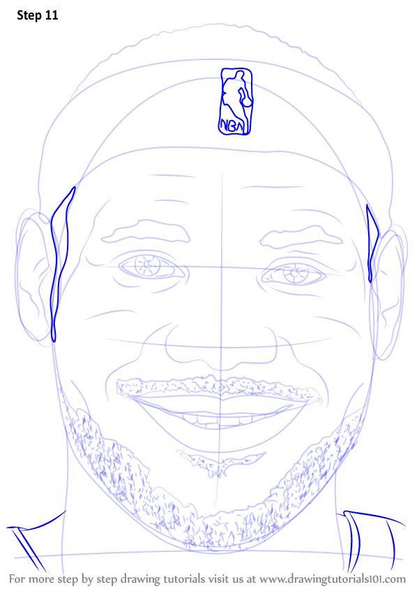 How to Draw LeBron James Face (Basketball Players) Step by Step | DrawingTutorials101.com