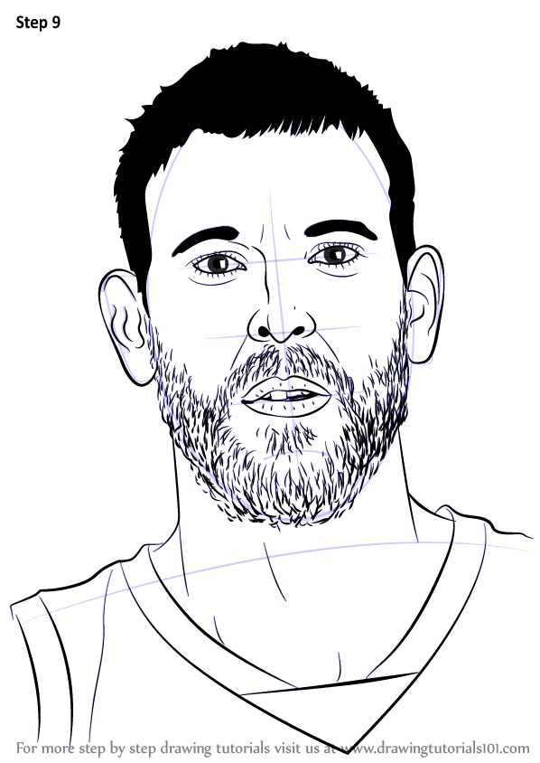 How to Draw Marc Gasol (Basketball Players) Step by Step ...