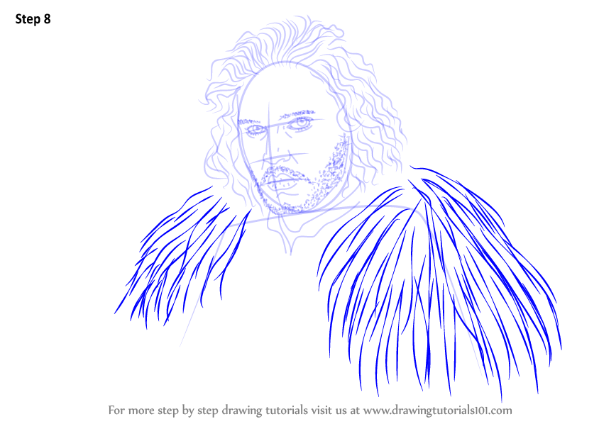 How to Draw Jon Snow (Characters) Step by Step | DrawingTutorials101.com