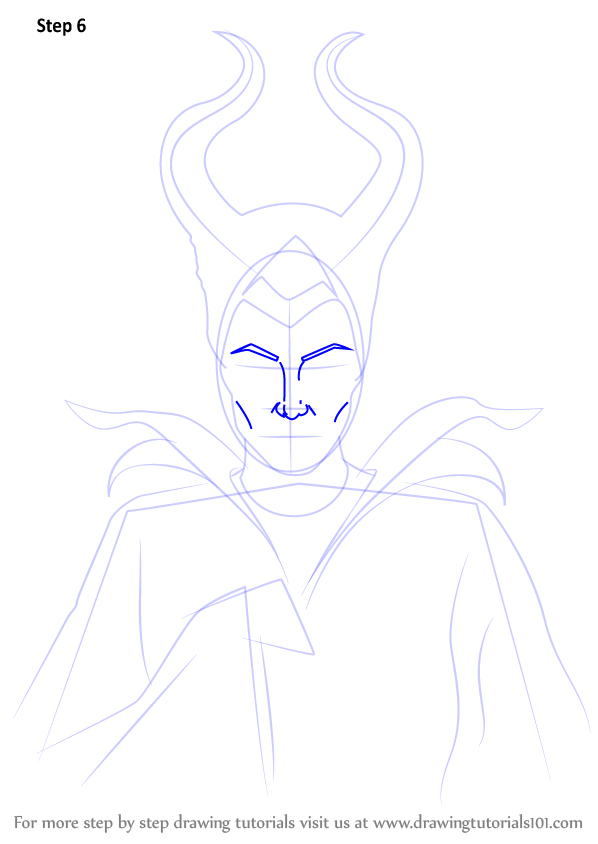 How to Draw Maleficent (Characters) Step by Step | DrawingTutorials101.com