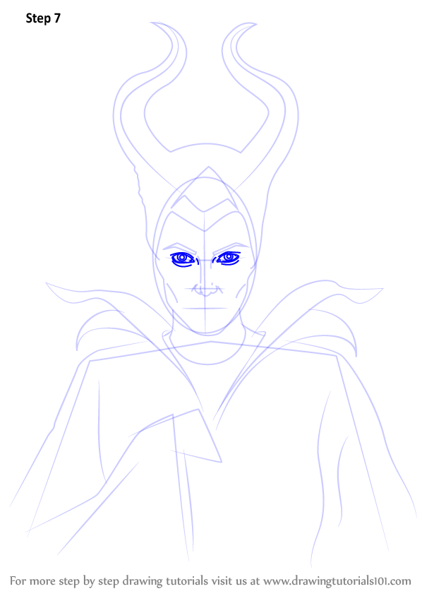 How to Draw Maleficent (Characters) Step by Step | DrawingTutorials101.com