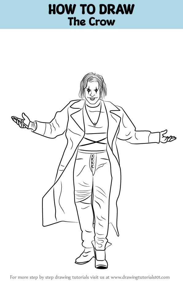 How to Draw The Crow (Characters) Step by Step | DrawingTutorials101.com