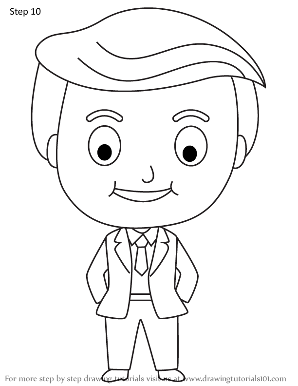 How to Draw Chibi Donald Trump (Chibi People) Step by Step ...