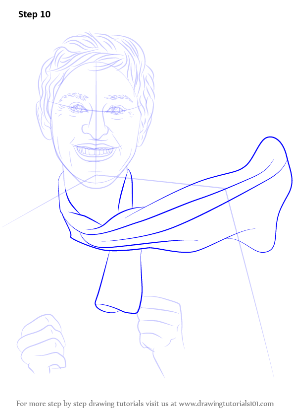 How to Draw Ellen DeGeneres (Famous People) Step by Step ...