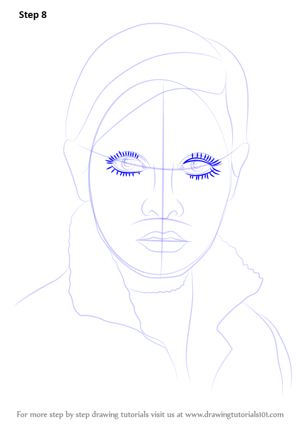 How to Draw Twiggy (Female Models) Step by Step | DrawingTutorials101.com