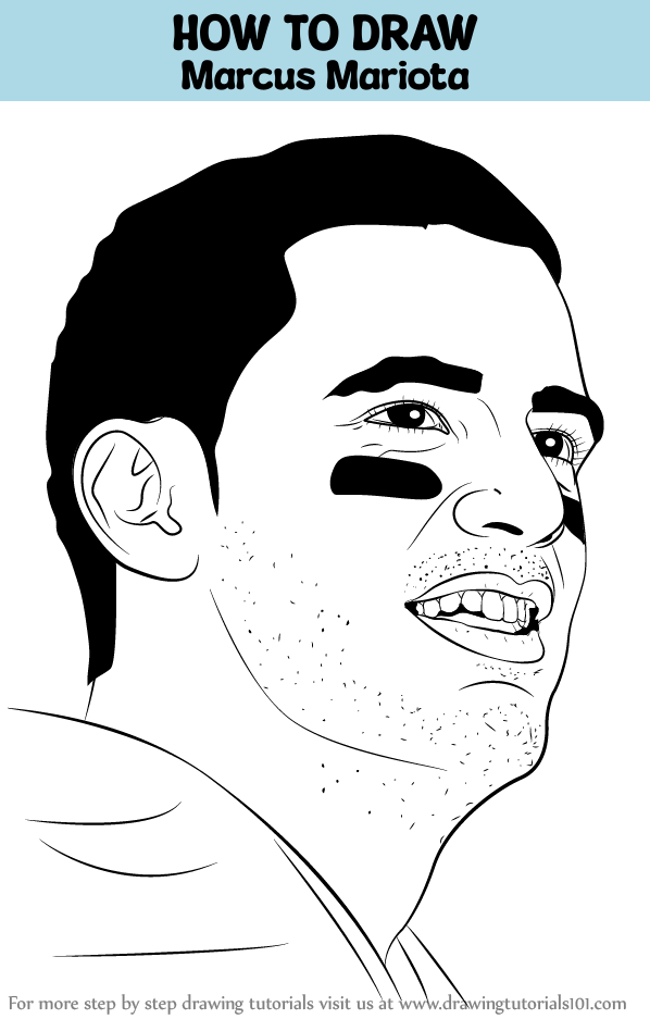 How to Draw Marcus Mariota (Footballers) Step by Step ...