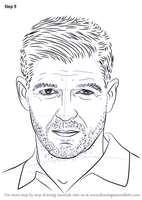 How to Draw Steven Gerrard (Footballers) Step by Step ...