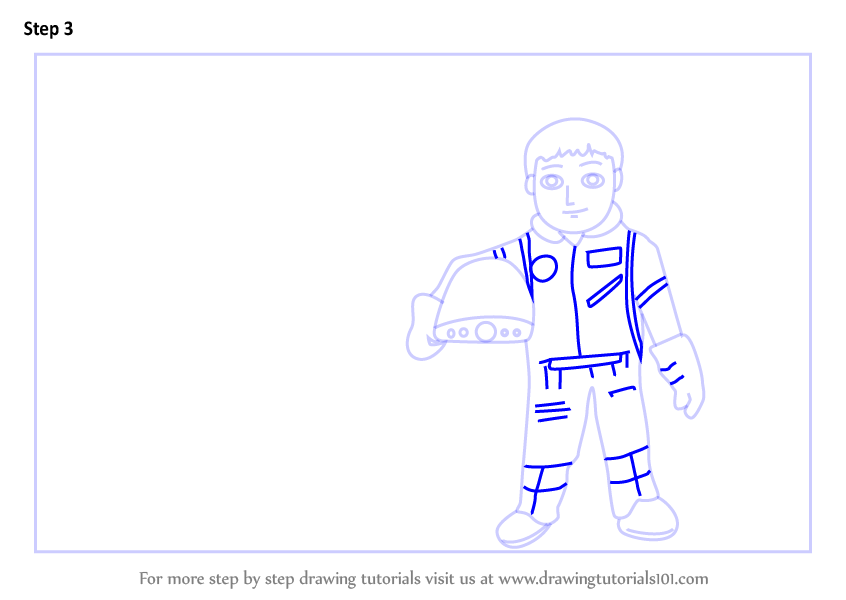 How to Draw an Astronaut in Space Scene (Other Occupations) Step by ...