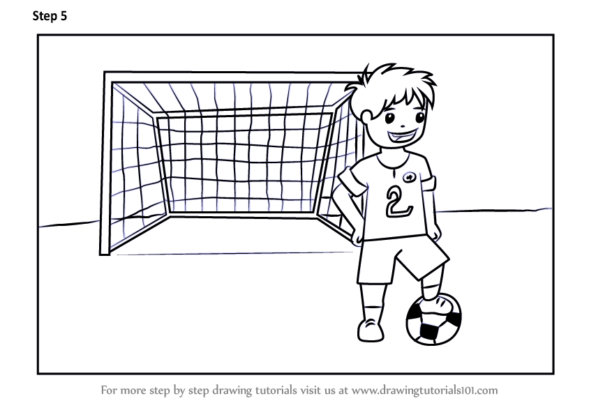 How to Draw a Goal Keeper for Kids (Other Occupations) Step by Step ...
